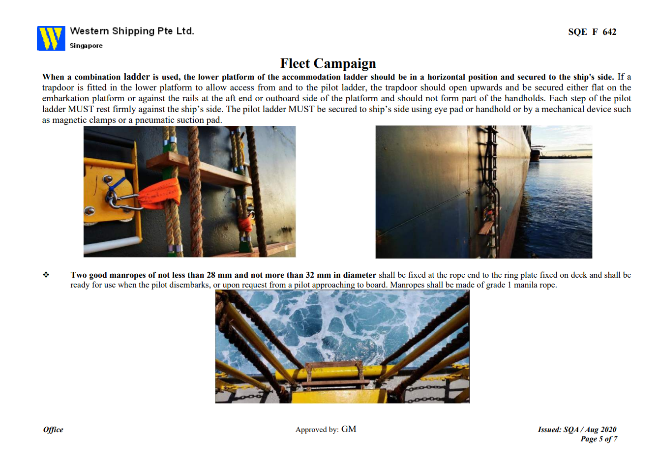 Fleet Campaign FC-SQA-01-2023 – Safety of Marine Pilot Transfer ...